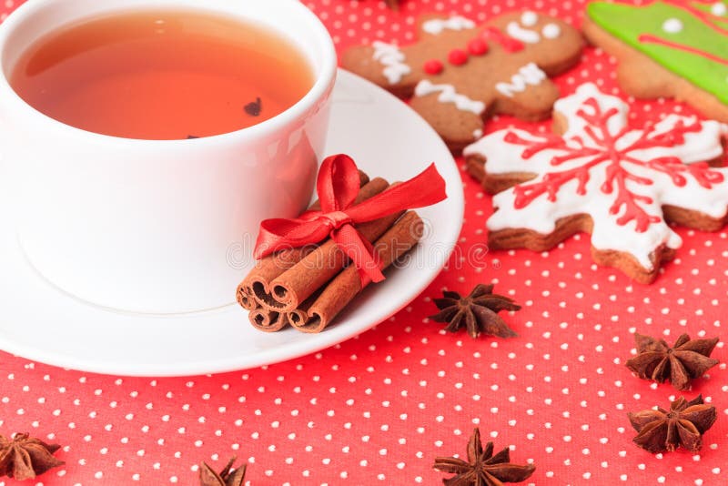 Tea and christmas cookies stock photo. Image of pastry - 48028372