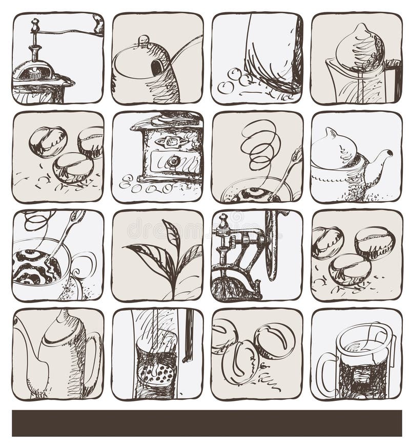 Tea and coffee stock vector. Illustration of coffee, mocha - 25601563