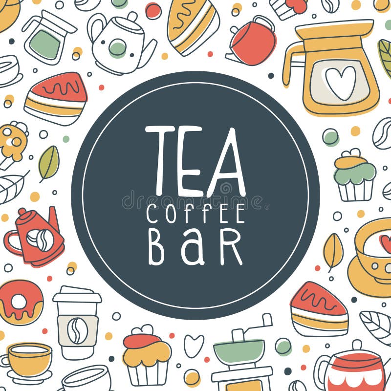 Tea and Coffee Bar Advertising Banner Vector Template Stock Vector ...