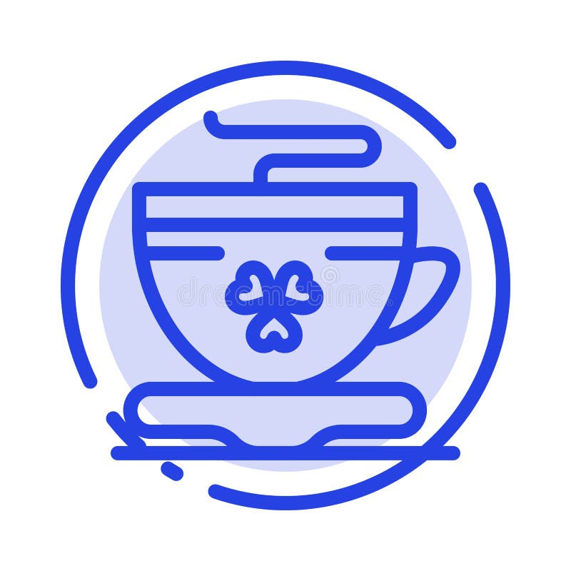 Tea, Coffee, Cup, Ireland Blue Dotted Line Line Icon Stock Vector ...