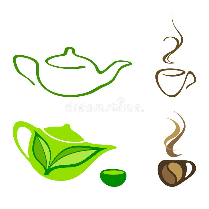 Tea and coffee icons stock vector. Illustration of herbal - 31177817