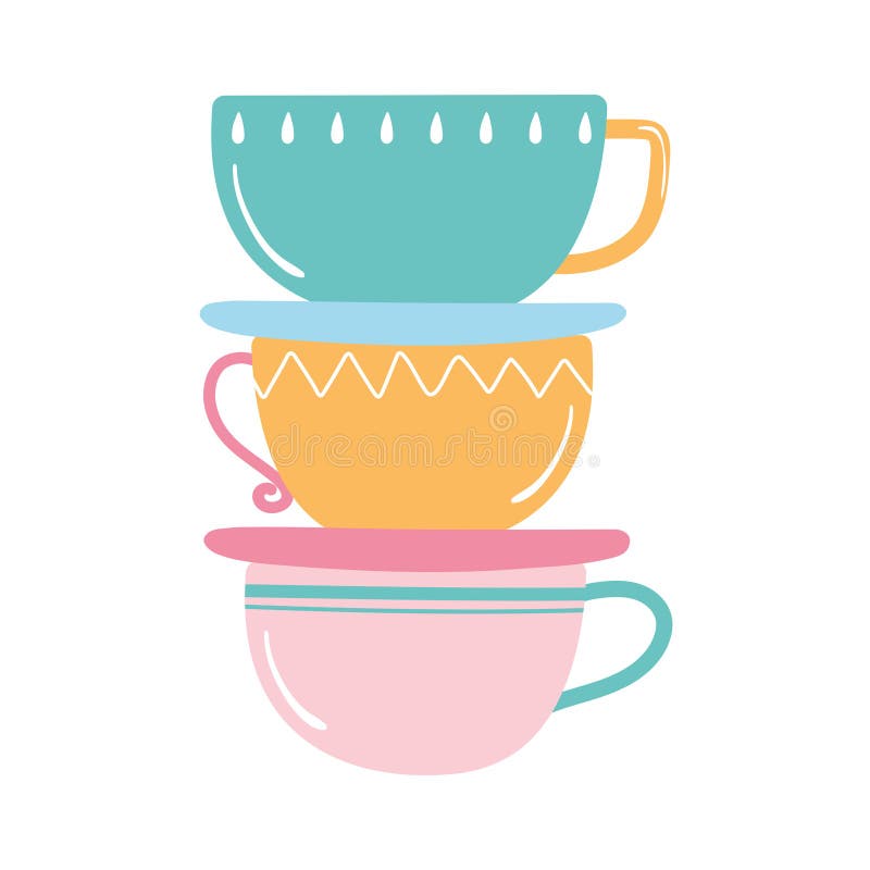 Illustration Stack Tea Cups Stock Illustrations – 280 Illustration ...
