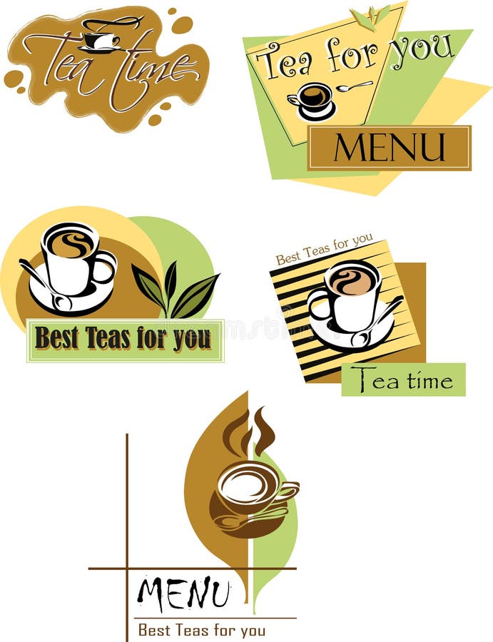 Tea, color logo, design stock illustration. Illustration of breakfast ...