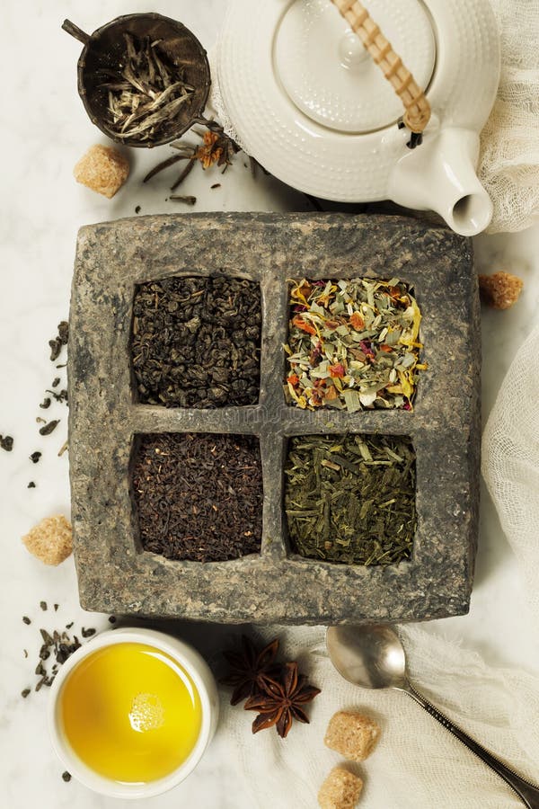 Tea Composition with Different Kind of Tea. Stock Photo - Image of ...