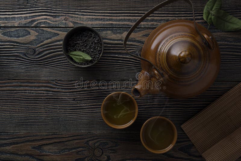 Tea Concept. Teapot with Tea on Table Stock Photo - Image of drink ...