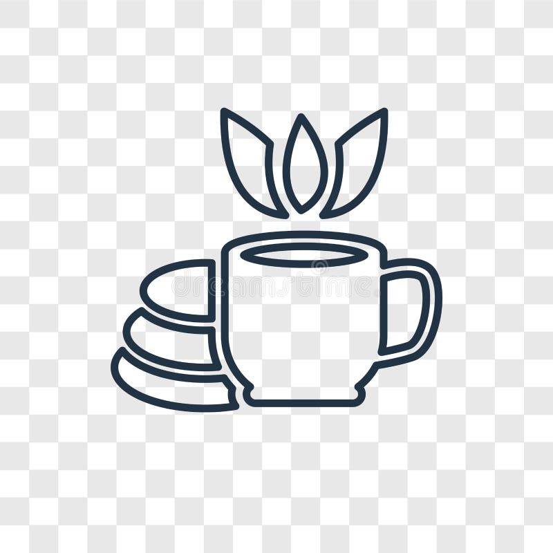 Tea Concept Vector Linear Icon Isolated on Transparent Background, Tea ...