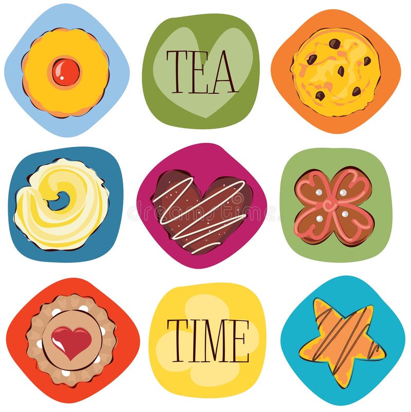 Tea and cookies stock illustration. Illustration of doodle - 18711616