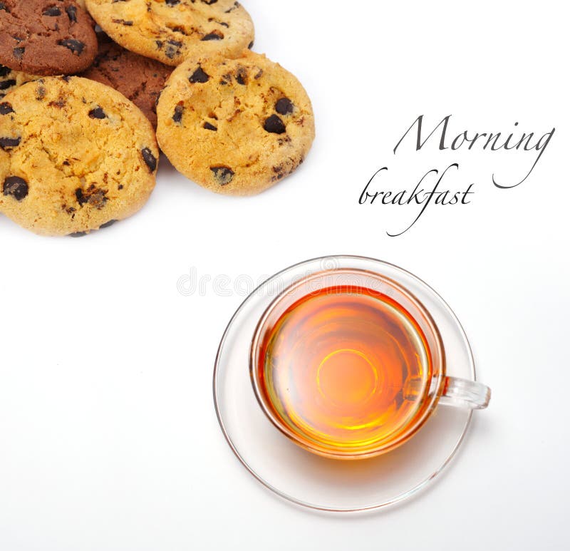 Tea and cookies stock photo. Image of glass, food, brown - 20306480