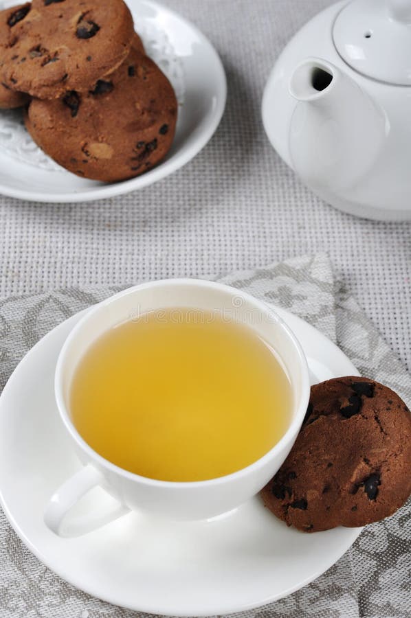 Tea and cookies stock image. Image of setting, chocolate - 29168717