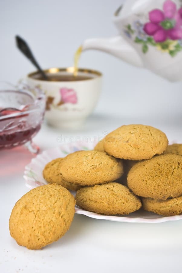 Tea and cookies stock image. Image of food, baked, desserts - 4567977