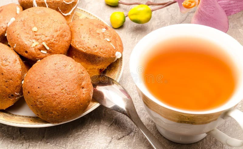 Tea with cookies stock photo. Image of cups, aromatic - 39308146