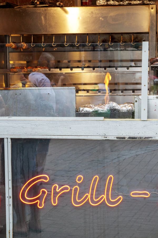 .a Tea Counter with the Inscription GRILL Editorial Photography - Image ...