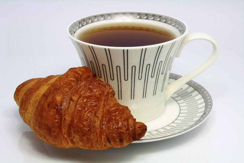 Tea and croissant. stock image. Image of fresh, health - 46667307