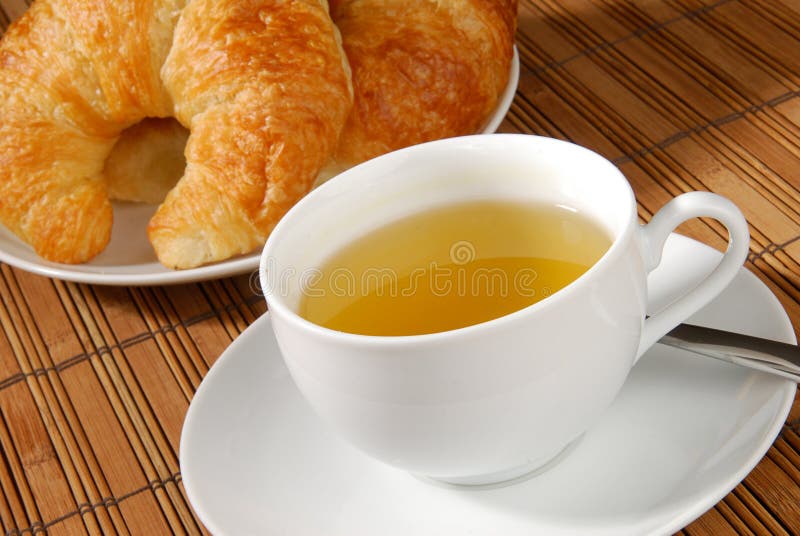 Tea and croissants stock photo. Image of rolls, brunch - 20203648