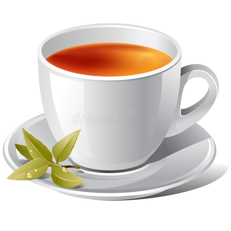 Cup of tea with tea bag stock vector. Illustration of handle - 36377255