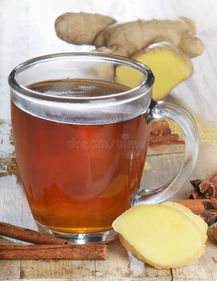 Hot Ginger tea with vapor stock image. Image of drink - 26107589