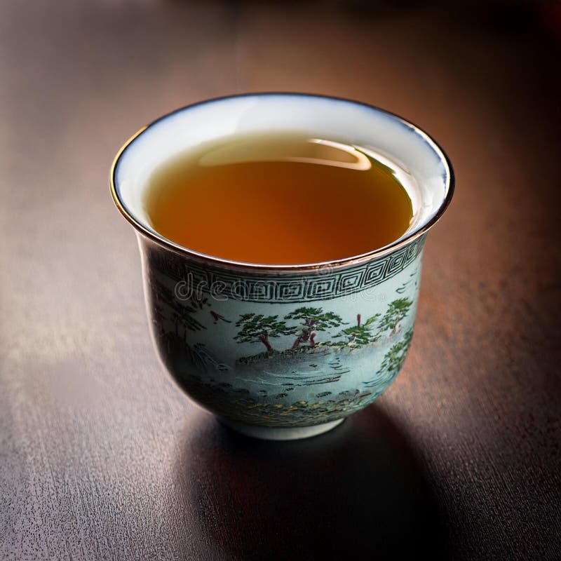 Tea in a cup, AI generated stock illustration. Illustration of china ...