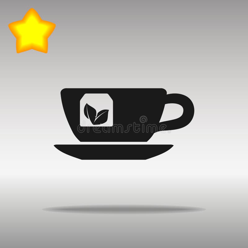 Tea Cup Black Icon Button Logo Symbol Stock Vector - Illustration of ...