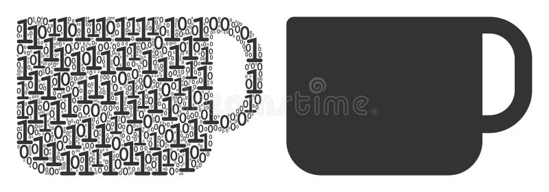 Tea Cup Composition of Binary Digits Stock Vector - Illustration of ...