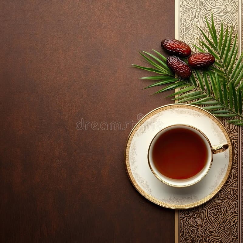 Tea Cup Dates Palm Leaves stock image. Image of texture - 353468577