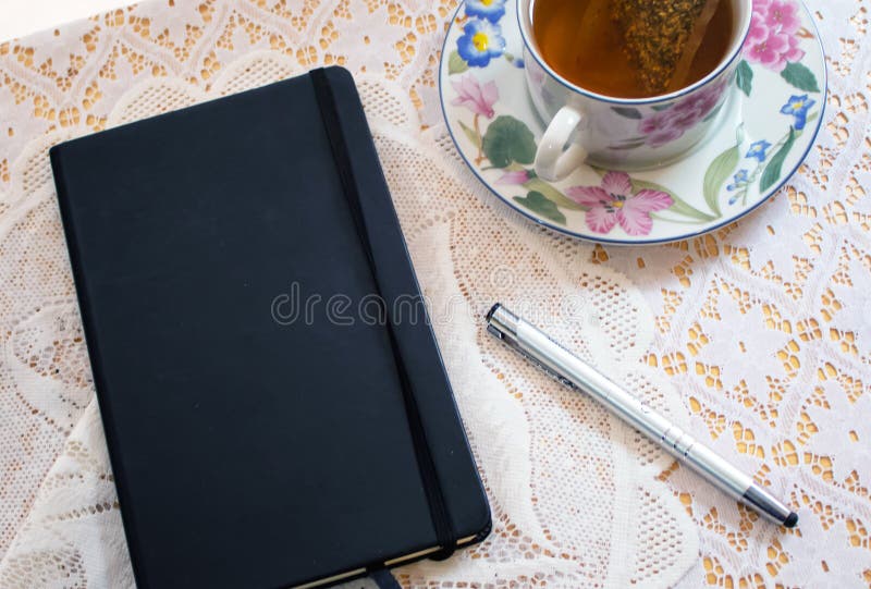 Tea Cup with Flower Patterns Stock Photo - Image of flower, horizontal ...