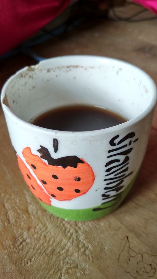 Tea Cup Half Filled with Black Tea Stock Photo - Image of inside, close ...