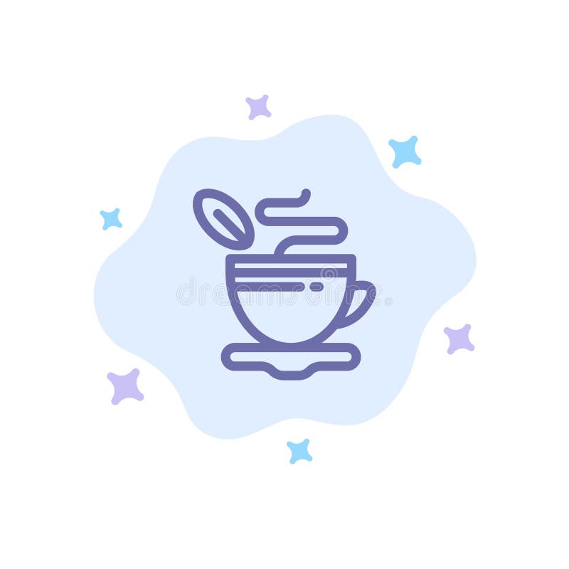 Tea, Cup, Hot, Coffee Blue Icon on Abstract Cloud Background Stock ...