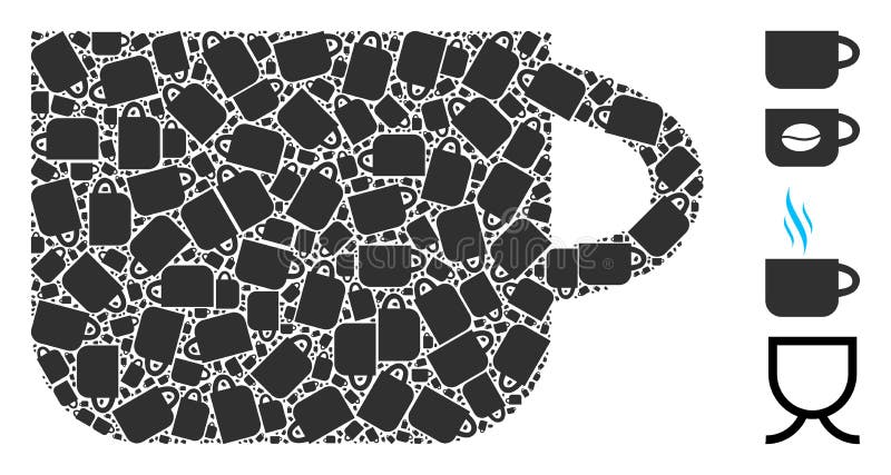 Tea Cup Icon Recursive Collage Stock Vector - Illustration of mosaic ...