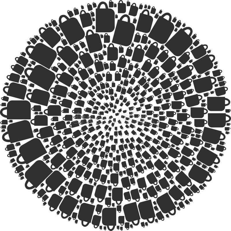 Tea Cup Icon Exploding Round Cluster Collage Stock Vector ...