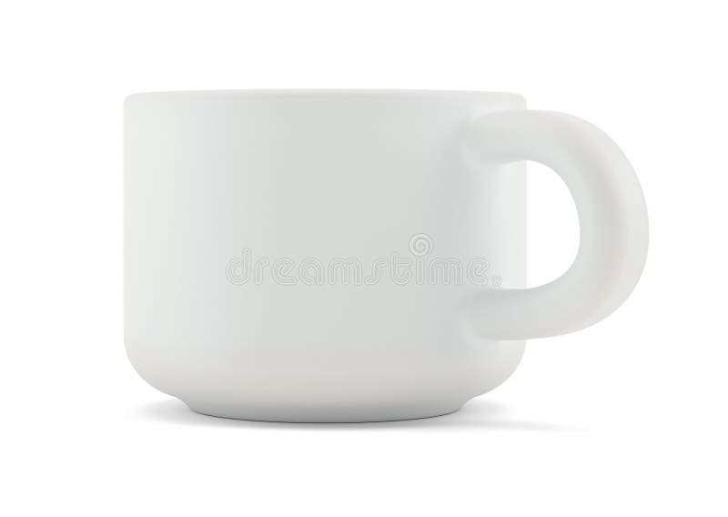 Tea Cup Isolated on White Front View Stock Illustration - Illustration ...