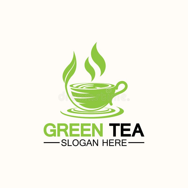 Tea Cup Logo Vector Design.Green Tea Vector Logo Template Stock Vector ...