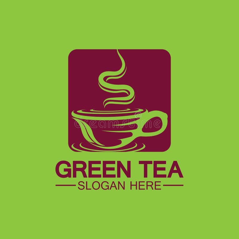 Tea Cup Logo Vector Design.Green Tea Vector Logo Template Stock Vector ...