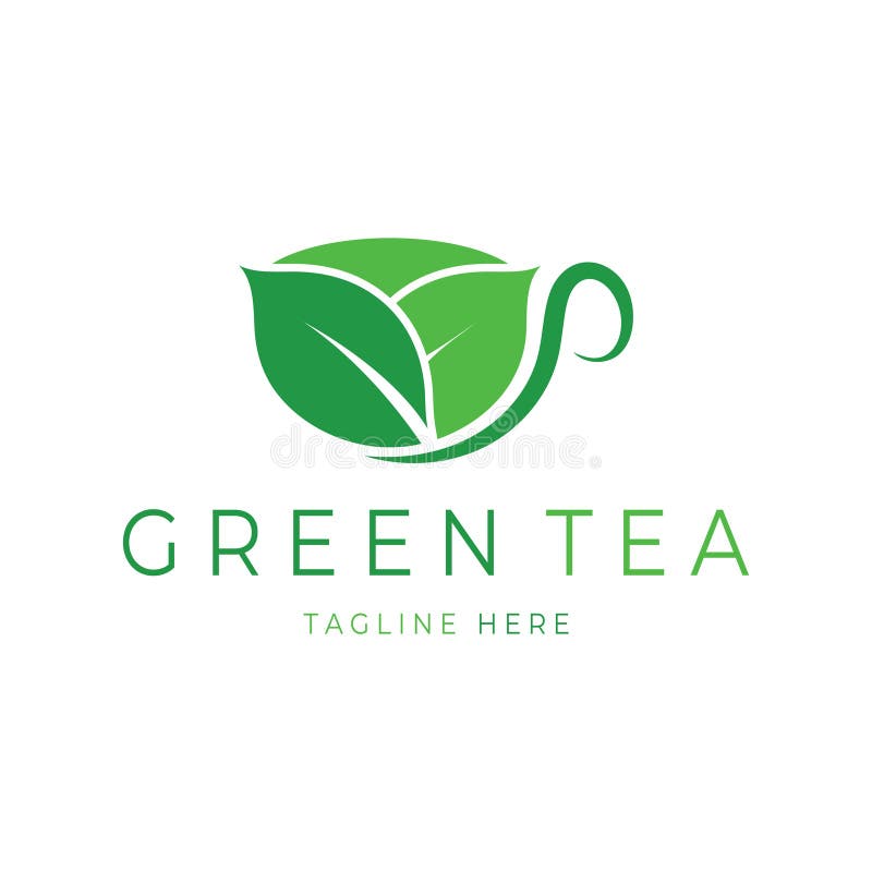 Tea Cup Logo Vector Design.Green Tea Vector Logo Template Stock Vector ...