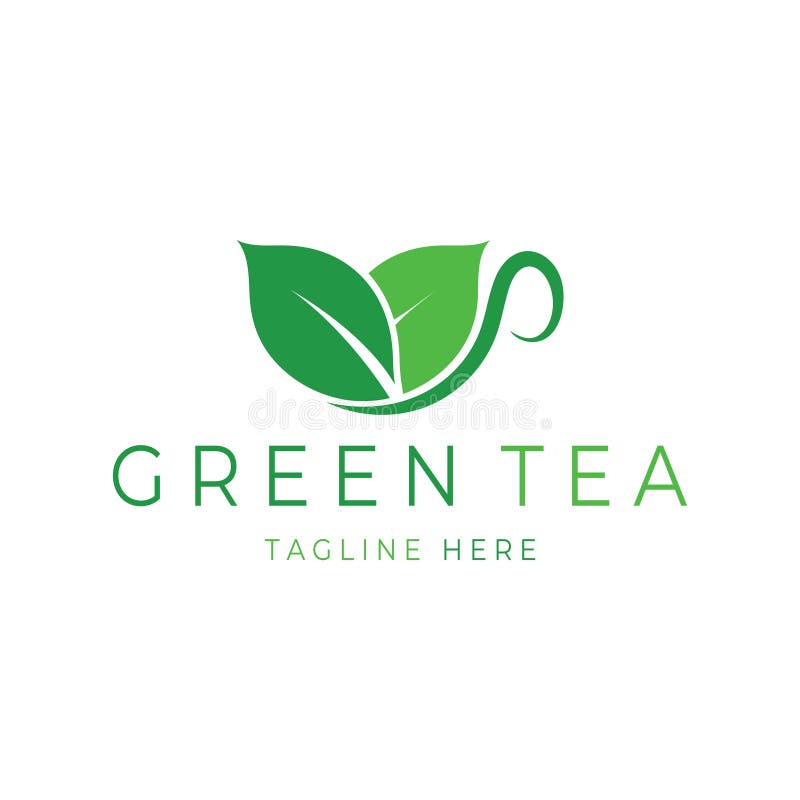 Tea Cup Logo Vector Design.Green Tea Vector Logo Template Stock Vector ...