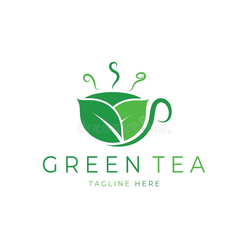 Tea Cup Logo Vector Design.Green Tea Vector Logo Template Stock Vector ...