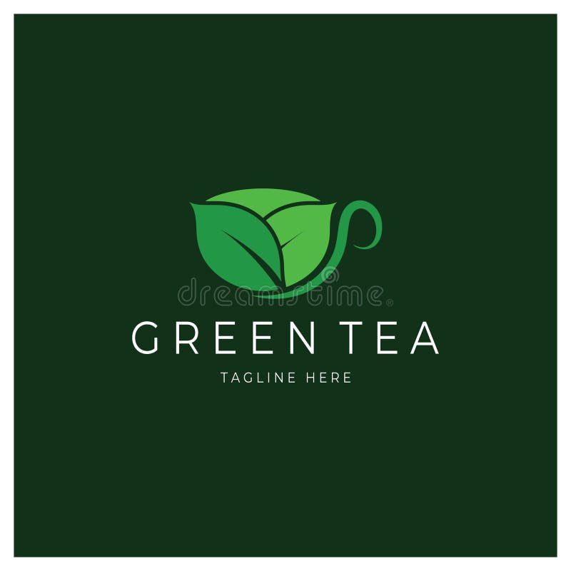 Tea Cup Logo Vector Design.Green Tea Vector Logo Template Stock Vector ...