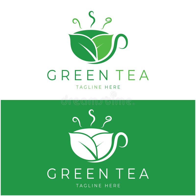 Tea Cup Logo Vector Design.Green Tea Vector Logo Template Stock Vector ...