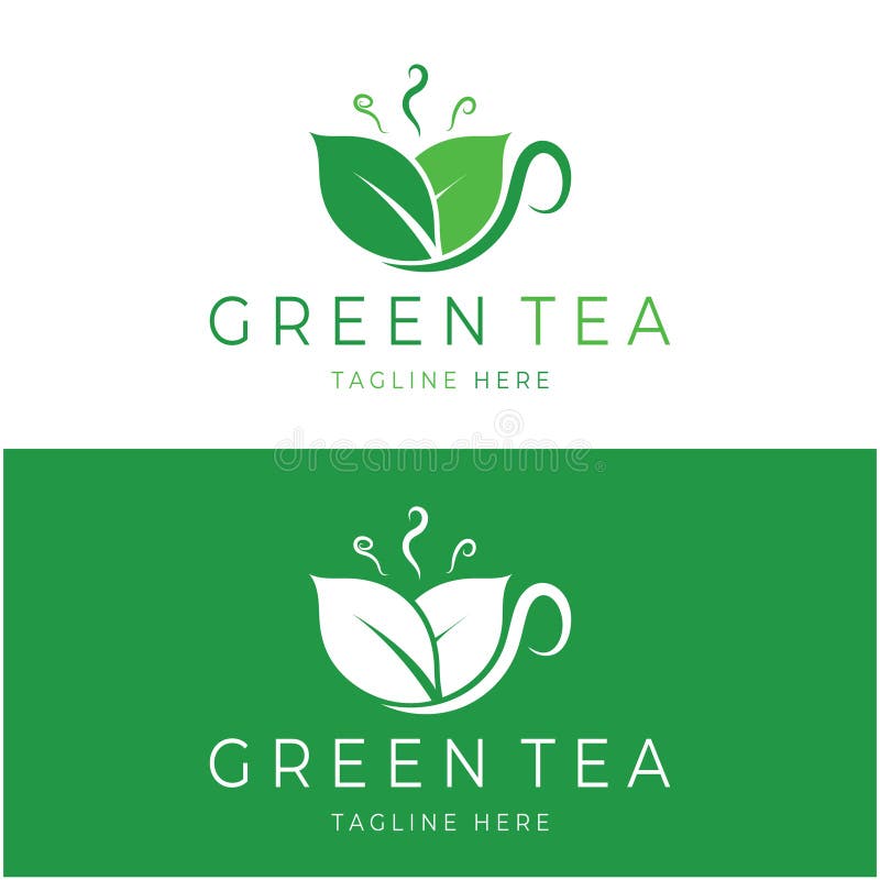 Tea Cup Logo Vector Design.Green Tea Vector Logo Template Stock Vector ...