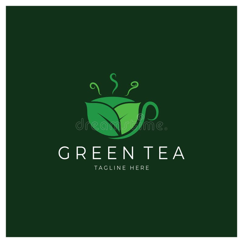 Tea Cup Logo Vector Design.Green Tea Vector Logo Template Stock Vector ...
