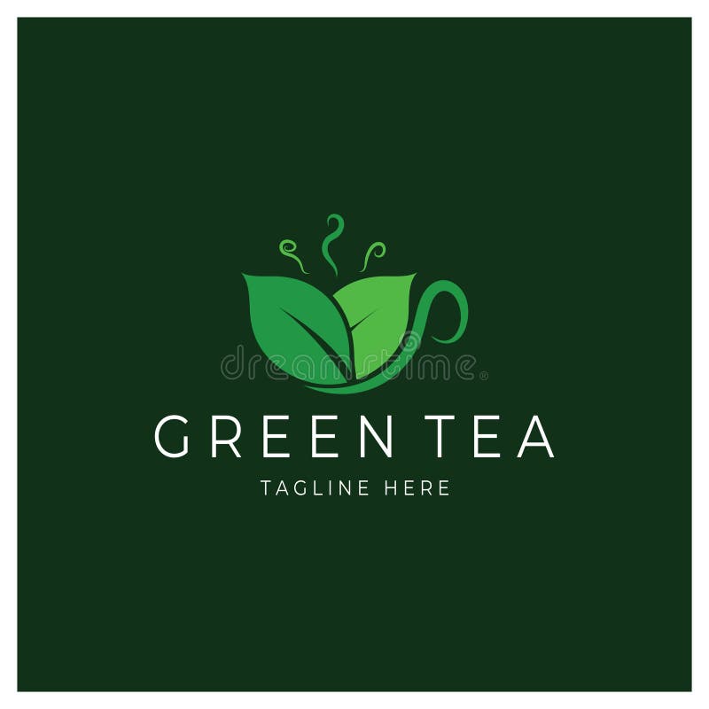 Tea Cup Logo Vector Design.Green Tea Vector Logo Template Stock Vector ...