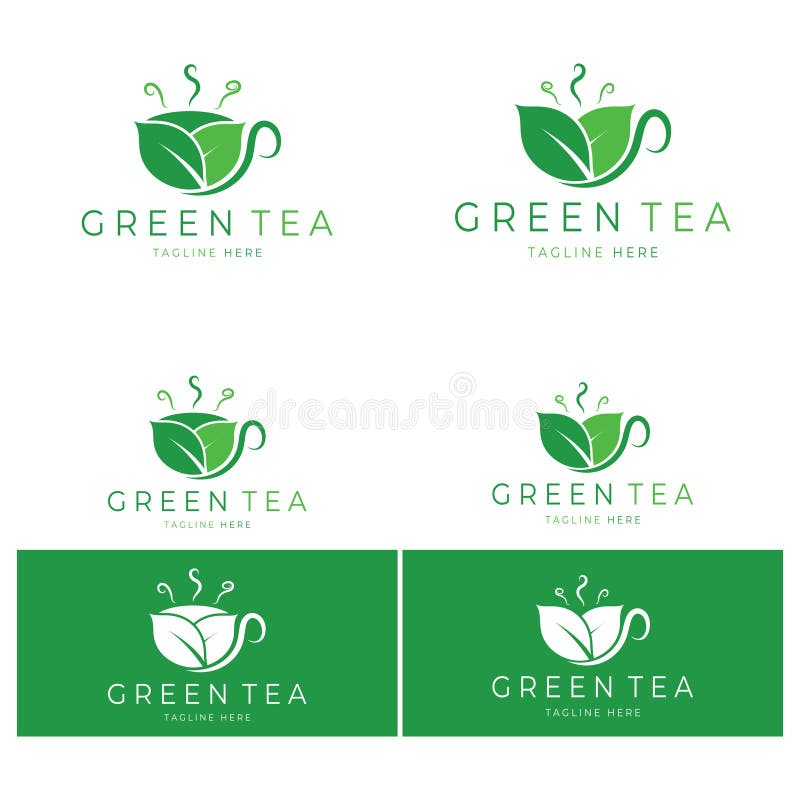 Tea Cup Logo Vector Design.Green Tea Vector Logo Template Stock Vector ...