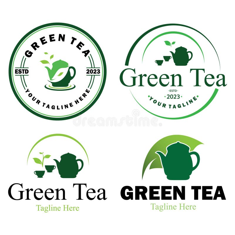 Tea Cup Logo Vector Design.Green Tea Vector Logo Template Stock Vector ...