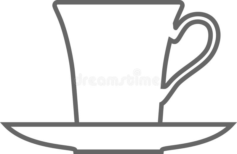 Tea Cup Outline Icon. Vector Illustration. Stock Vector - Illustration ...