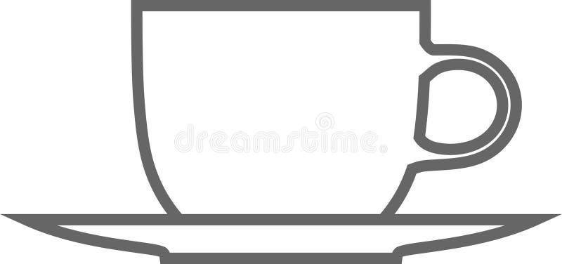 Tea Cup Outline Icon. Vector Illustration. Stock Vector - Illustration ...