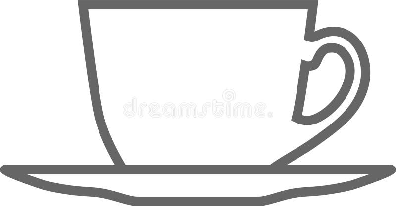 Tea Cup Outline Icon. Vector Illustration. Stock Vector - Illustration ...