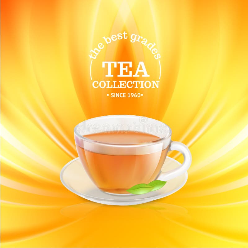 Tea background stock vector. Illustration of orange, vector - 10190184