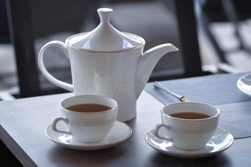 Tea , Tea Cup and Tea Pot or Hot Tea Stock Photo - Image of handing ...