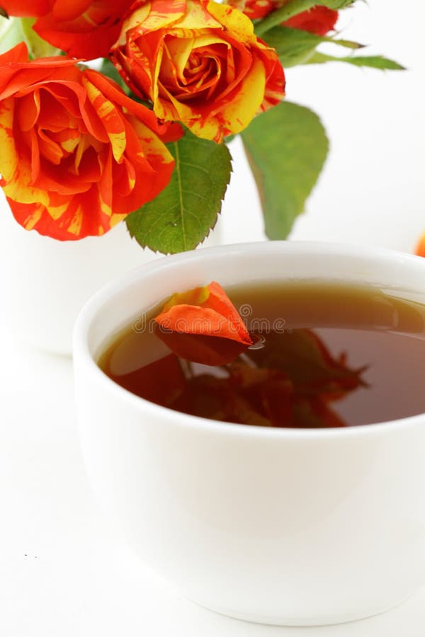 Elegant tea and roses stock photo. Image of calm, drink - 17467412