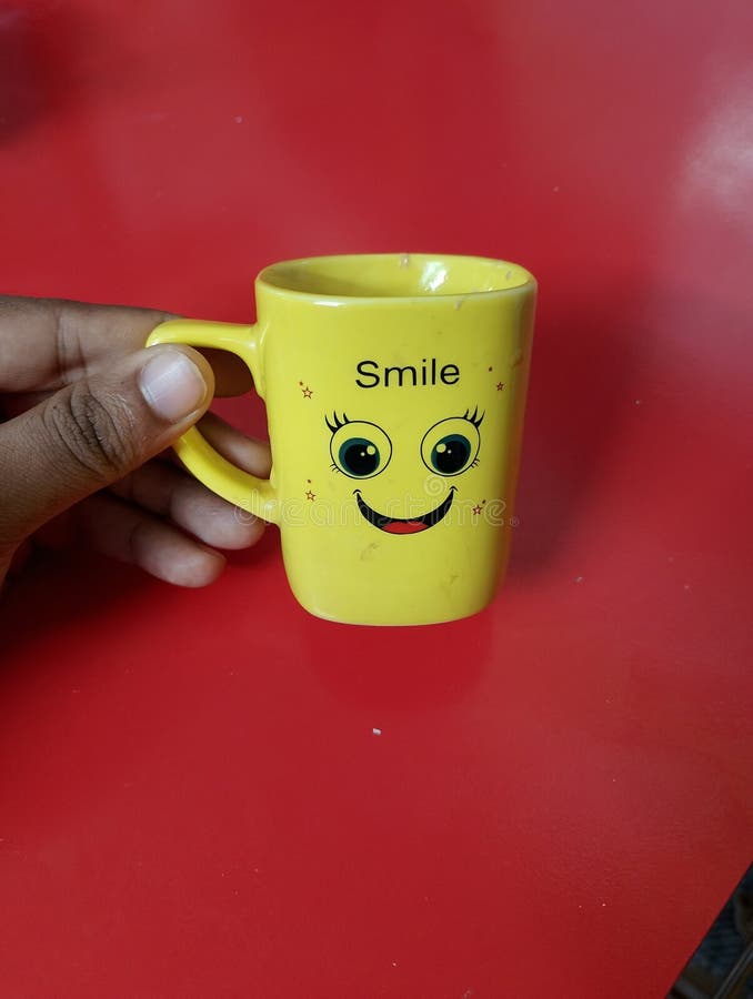A tea cup with smile emoji stock photo. Image of emoji - 391928974