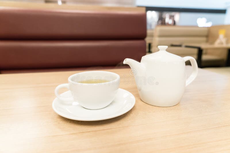 Tea cup on table stock image. Image of brown, green, view - 85234405